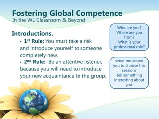Fostering global competence in the wlc & beyond | PPTX