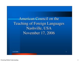 Fostering Global Understanding | PDF