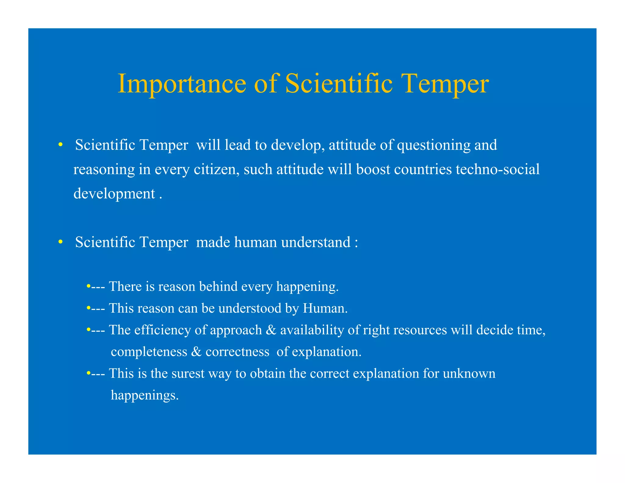 Fostering Scientific Temper by Santosh Takale | PDF