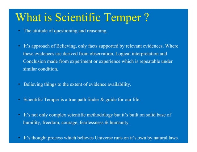 Fostering Scientific Temper by Santosh Takale | PDF | National & Civic ...