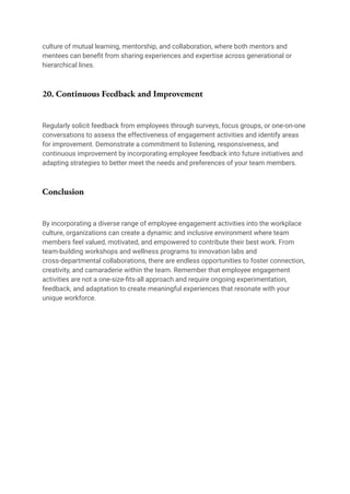 Fostering Team Spirit_ Creative Employee Engagement Activities to Boost ...