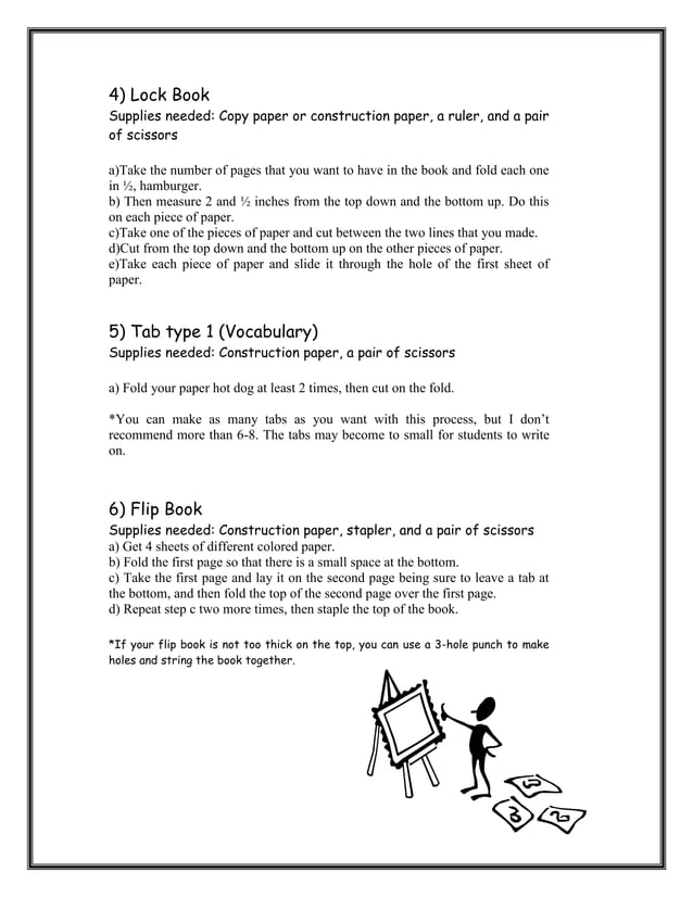 Fostering the Reading and Writing Connection Foldables Instructions | PDF