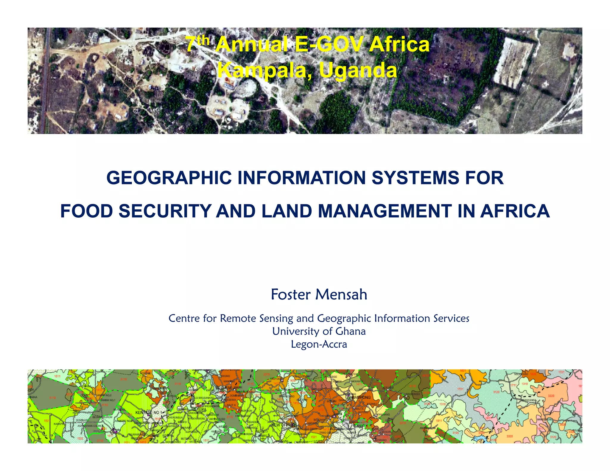 Geographic Information Systems for Food Security and Land Management in ...