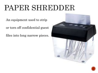 FOS Tools, Equipment and Supplies | PPTX