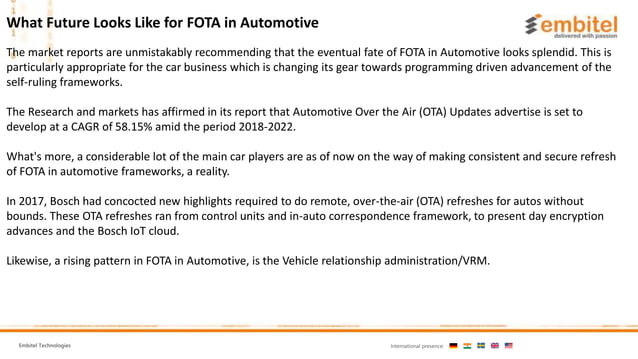 FOTA Upgrade on Automotive and IoT Industry | PPTX