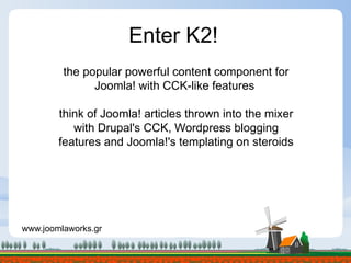K2 for beginners - Joomla!Days NL 2010 #jd10nl | PPT