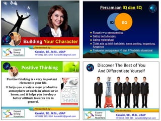 Training “CHARACTER BUILDING & WORK MOTIVATION” bagi para ASN Dinas ...