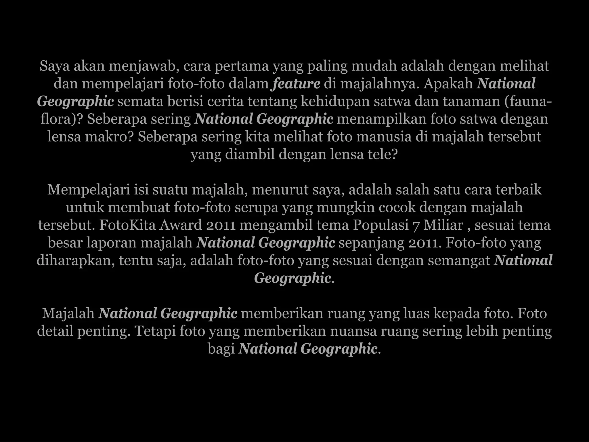 PHOTO ESSAY @ NATIONAL GEOGRAPHIC | PDF