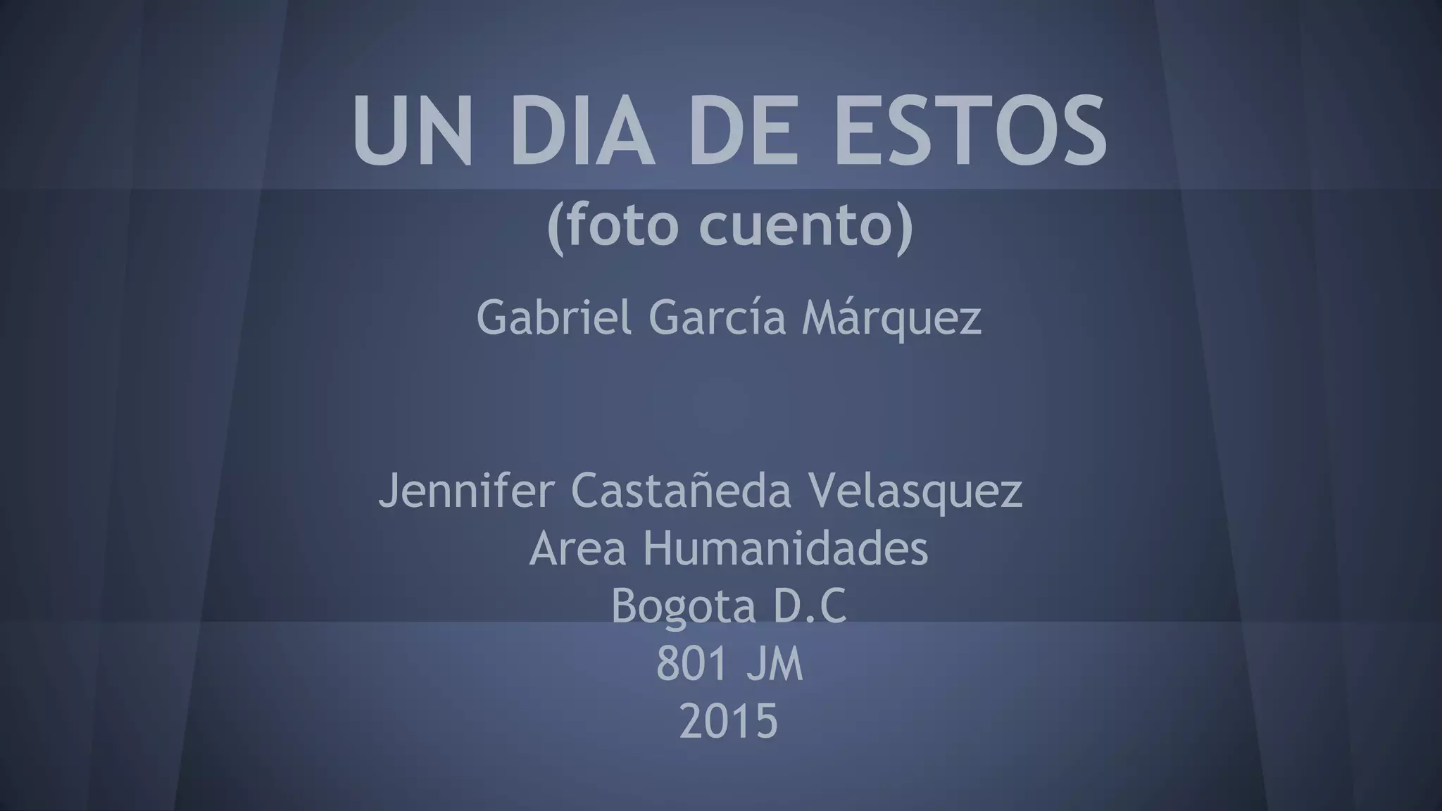 un dia de estos (Foto cuento epañol) | PPT