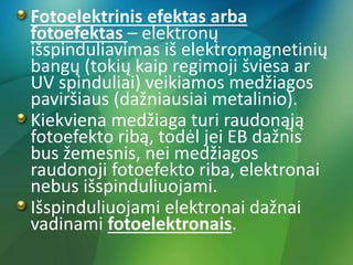Fotoefektas | Fizika | 12 klasė | PPTX