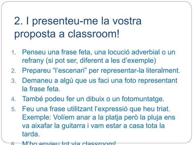 Fotofrasefeta. Exercicis de sentit figurat | PPT