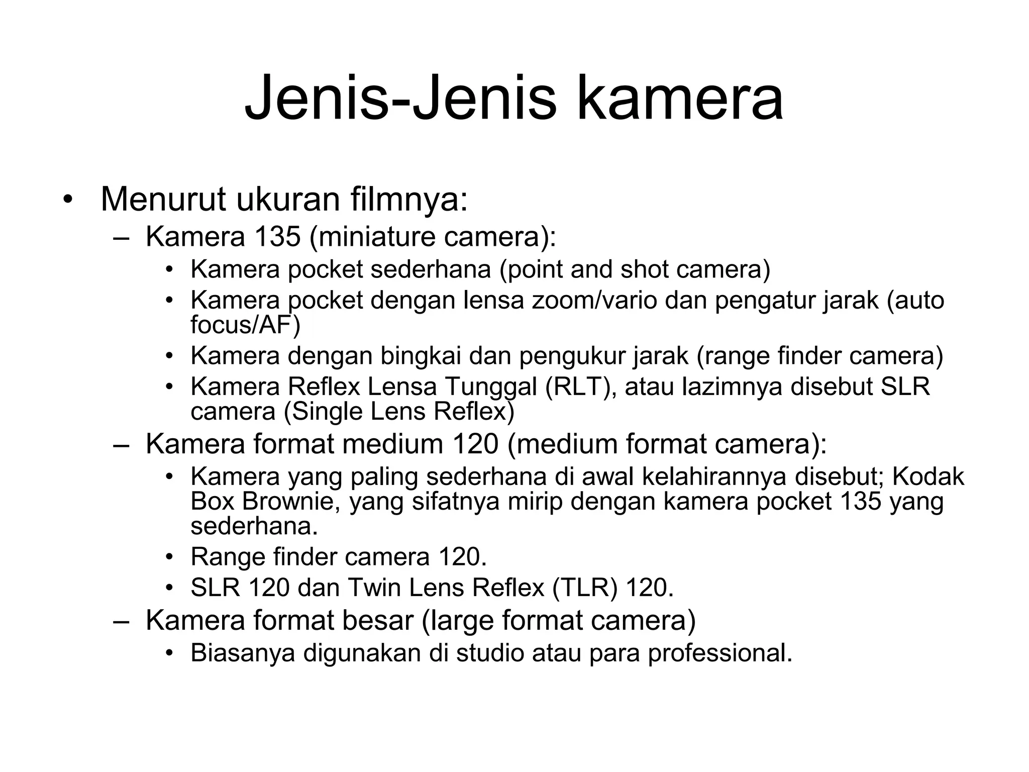Dasar-Dasar Fotografi dan jenis lensa | PPT
