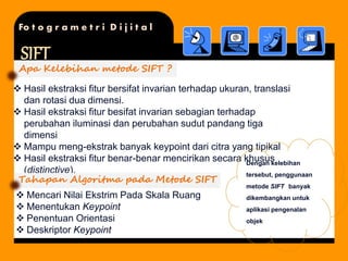 Fotogrametri dijital sift dan surf | PPTX