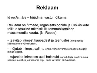 Foto ja reklaam | PPT