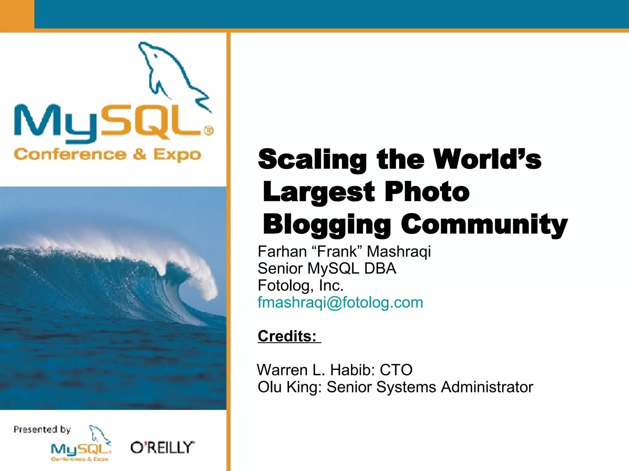 Fotolog: Scaling the World's Largest Photo Blogging Community | PPT