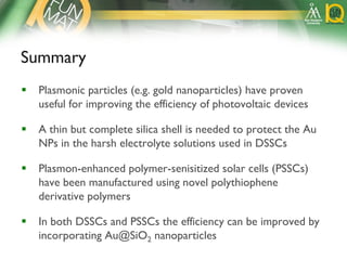 Plasmon Enhanced Solar Cells, Jan-Henrik Smått | PDF