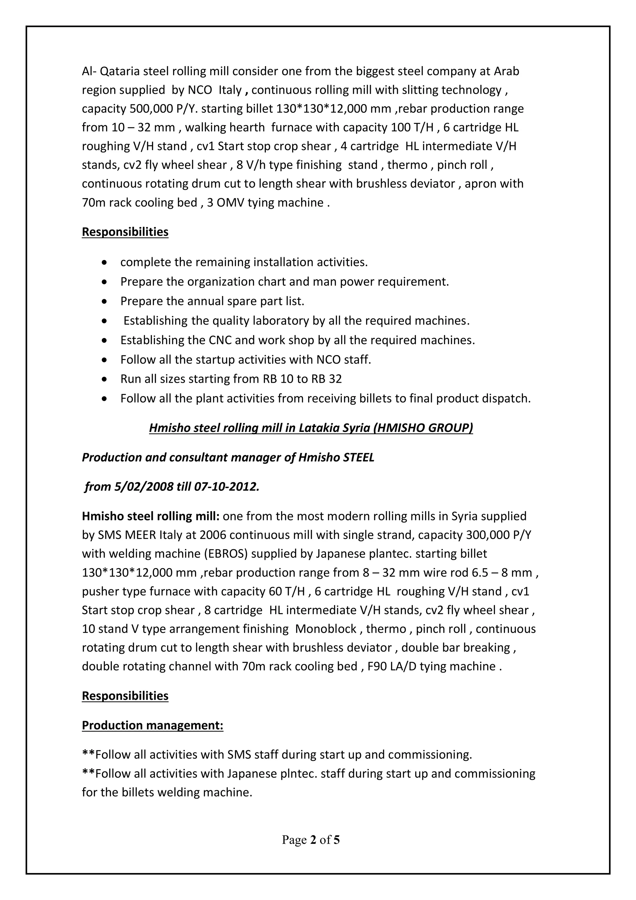 Fouad yousef cv 3 | PDF | Manufacturing Industry | Industries