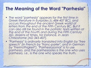 Foucault and the culture of self | PPT