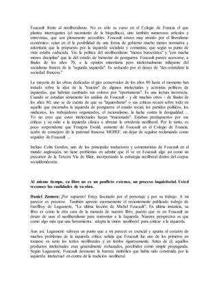 Foucault y el neoliberalismo | DOCX