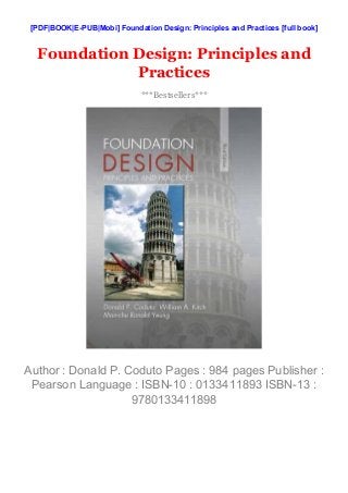 Foundation Design: Principles and Practices [PDF] Books