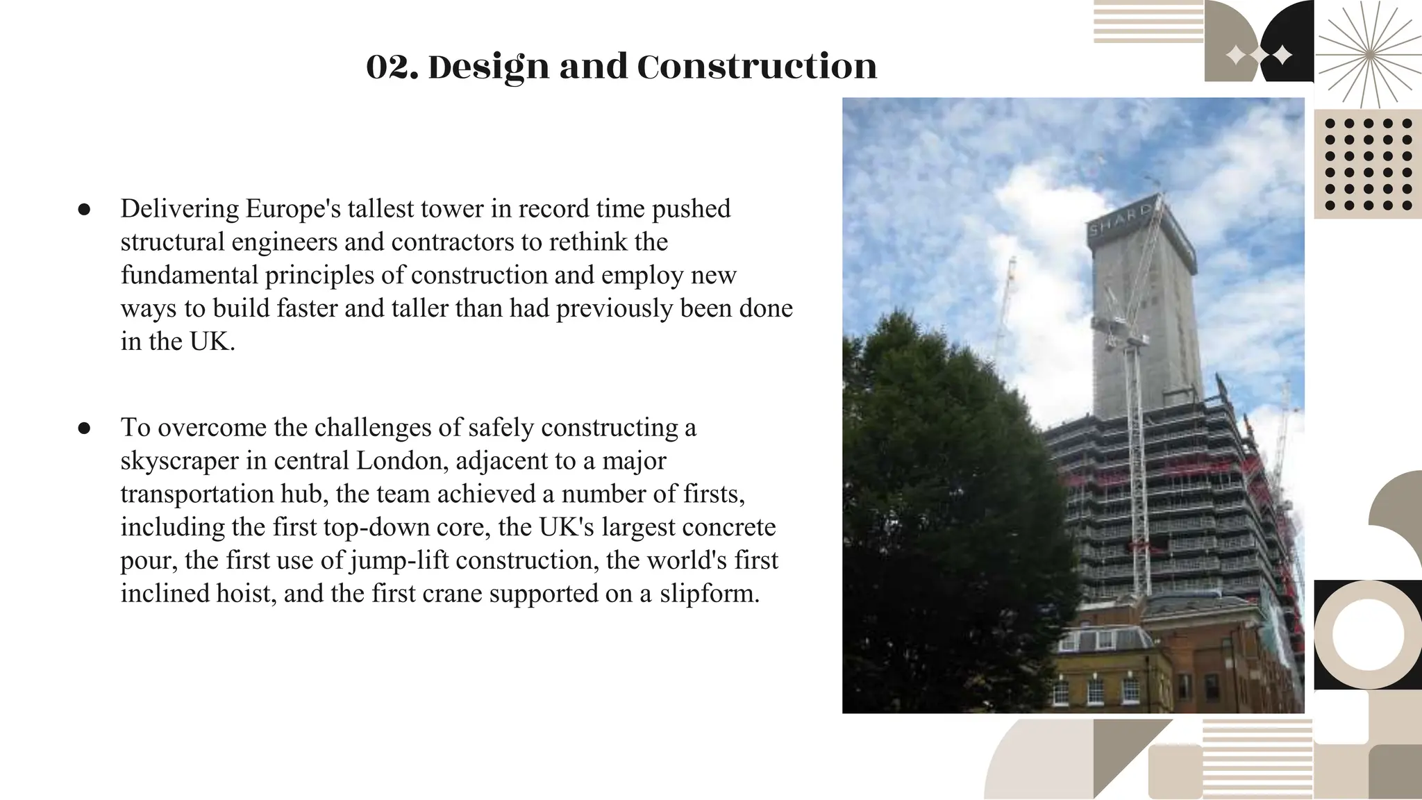 foundation and structural system of the shard building | PPTX