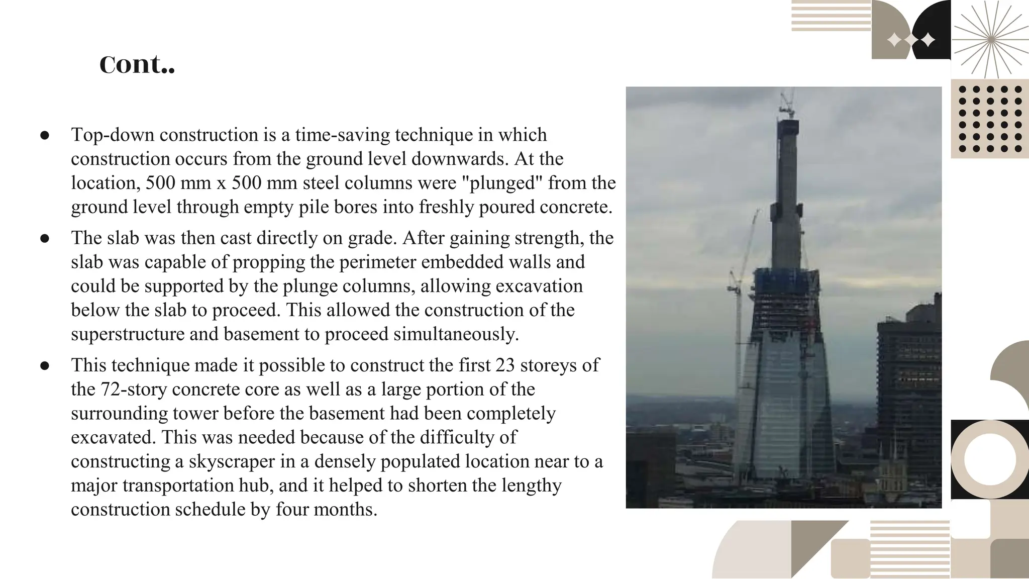 foundation and structural system of the shard building | PPTX