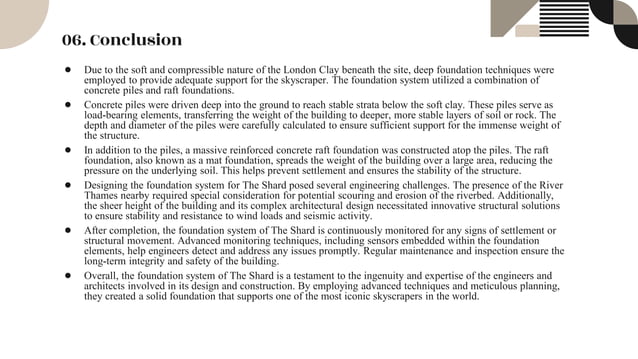 foundation and structural system of the shard building | PPTX