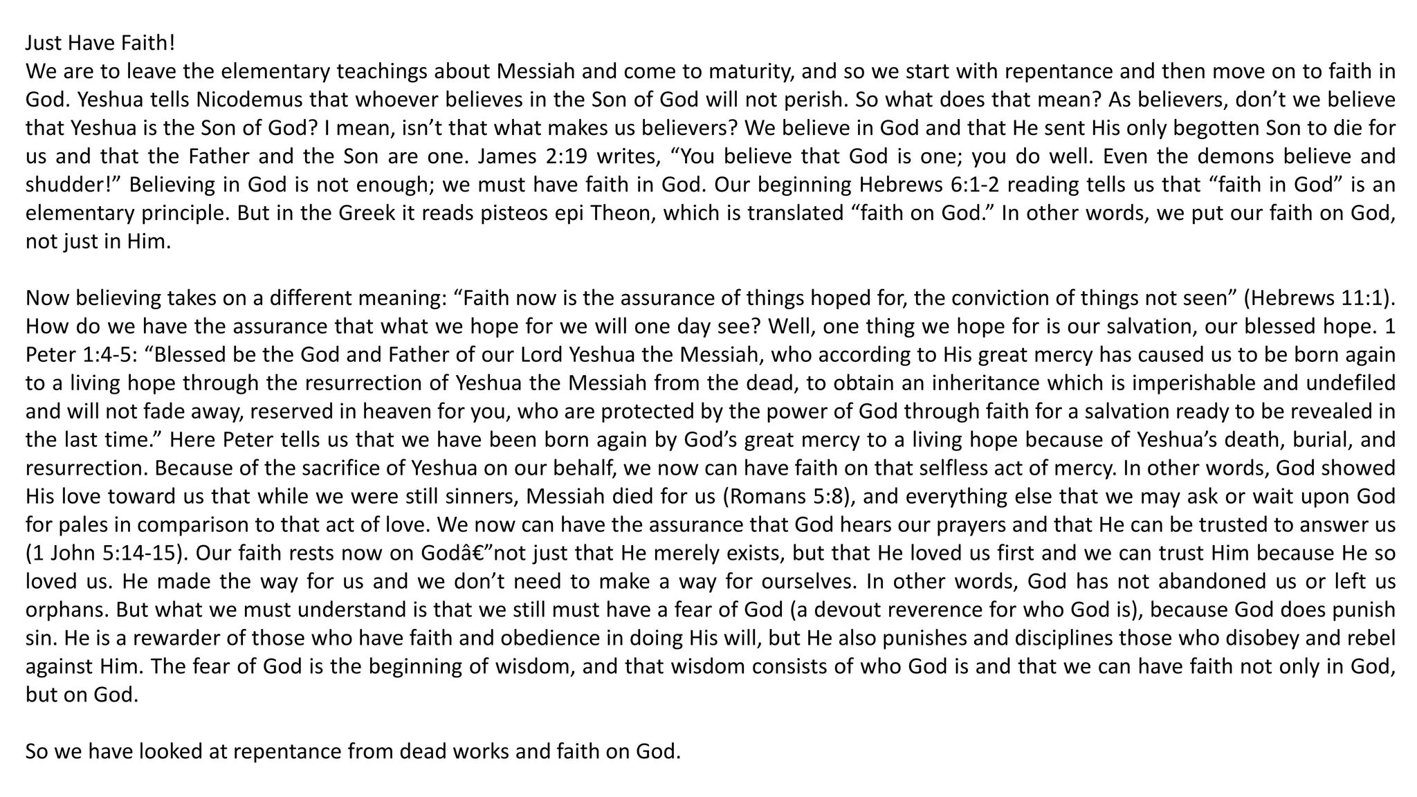 Foundational Teaching 2 - Faith Towards God.pptx | Christianity ...