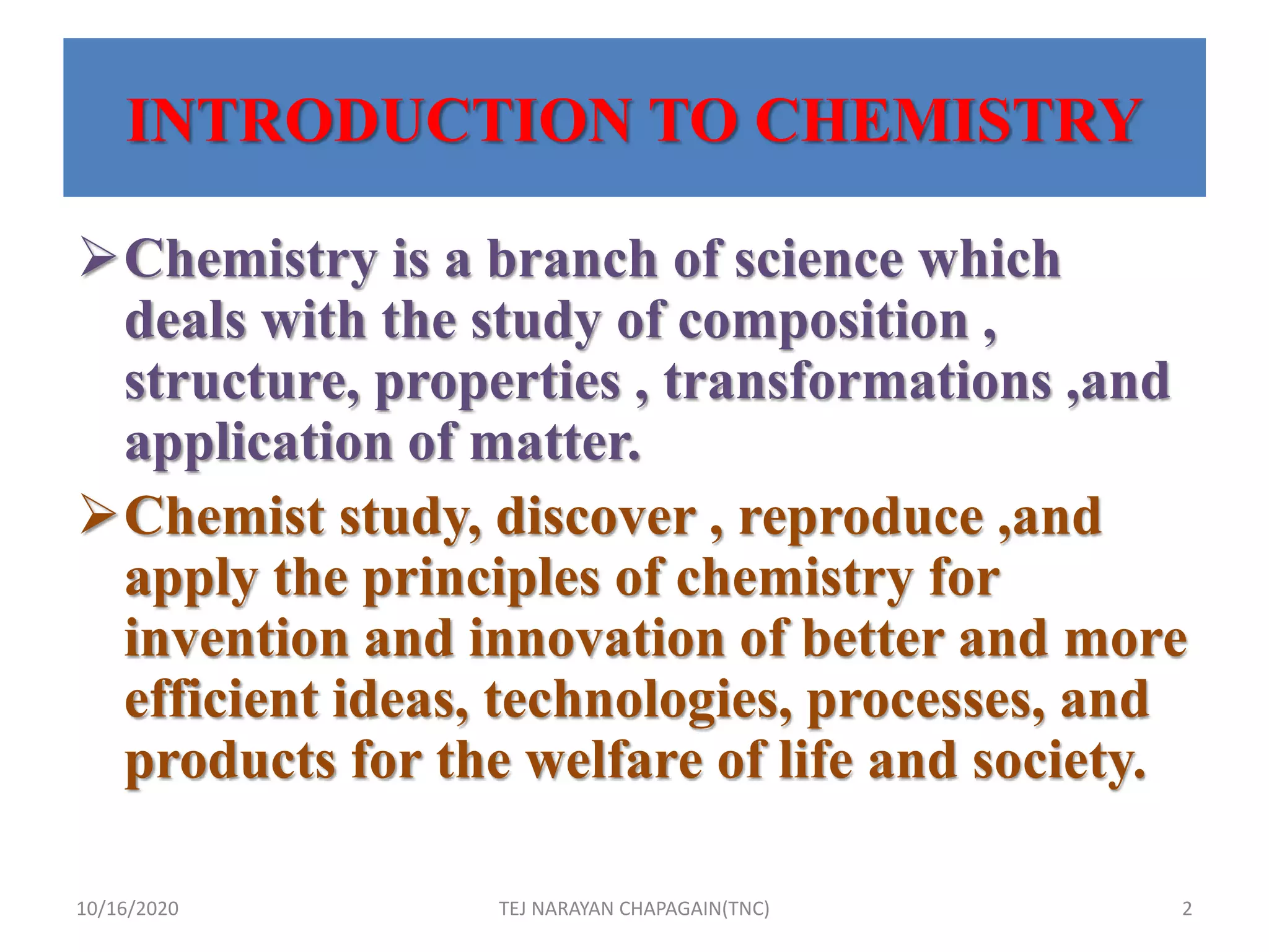 Foundation and fundamentals of chemistry ppt | PPTX