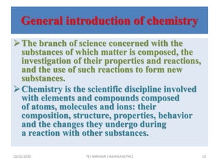 Foundation and fundamentals of chemistry ppt | PPTX