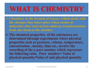 Foundation and fundamentals of chemistry ppt | PPTX