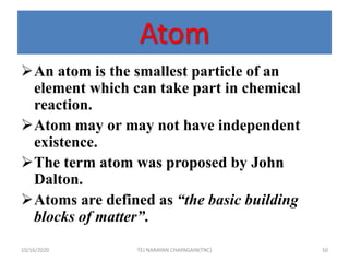 Foundation and fundamentals of chemistry ppt | PPTX