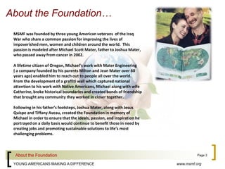 Michael Scott Mater Foundation - (MSMF_ Brochure) | PPT