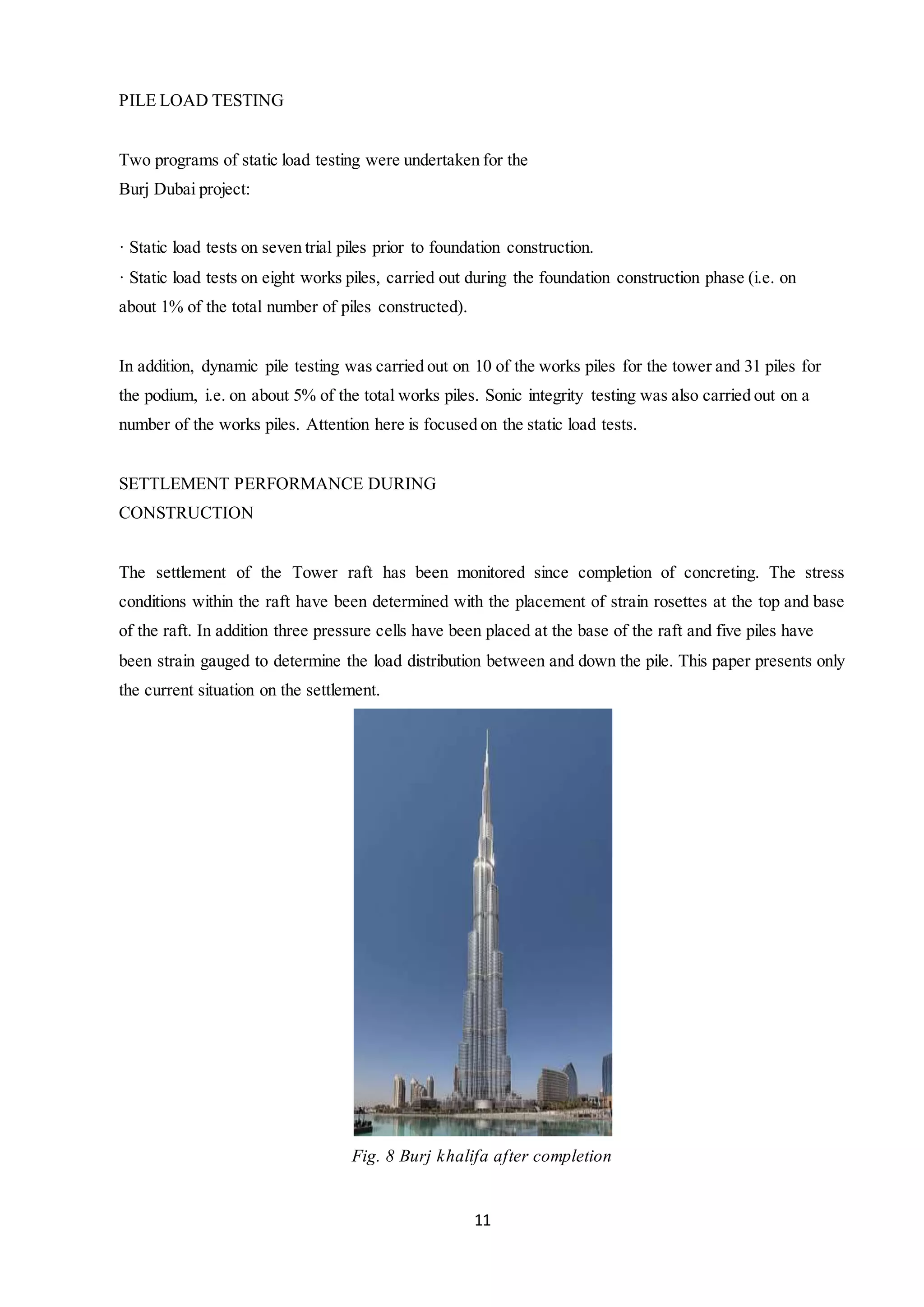 Foundation design of burj khalifa (deep foundation ) | DOCX