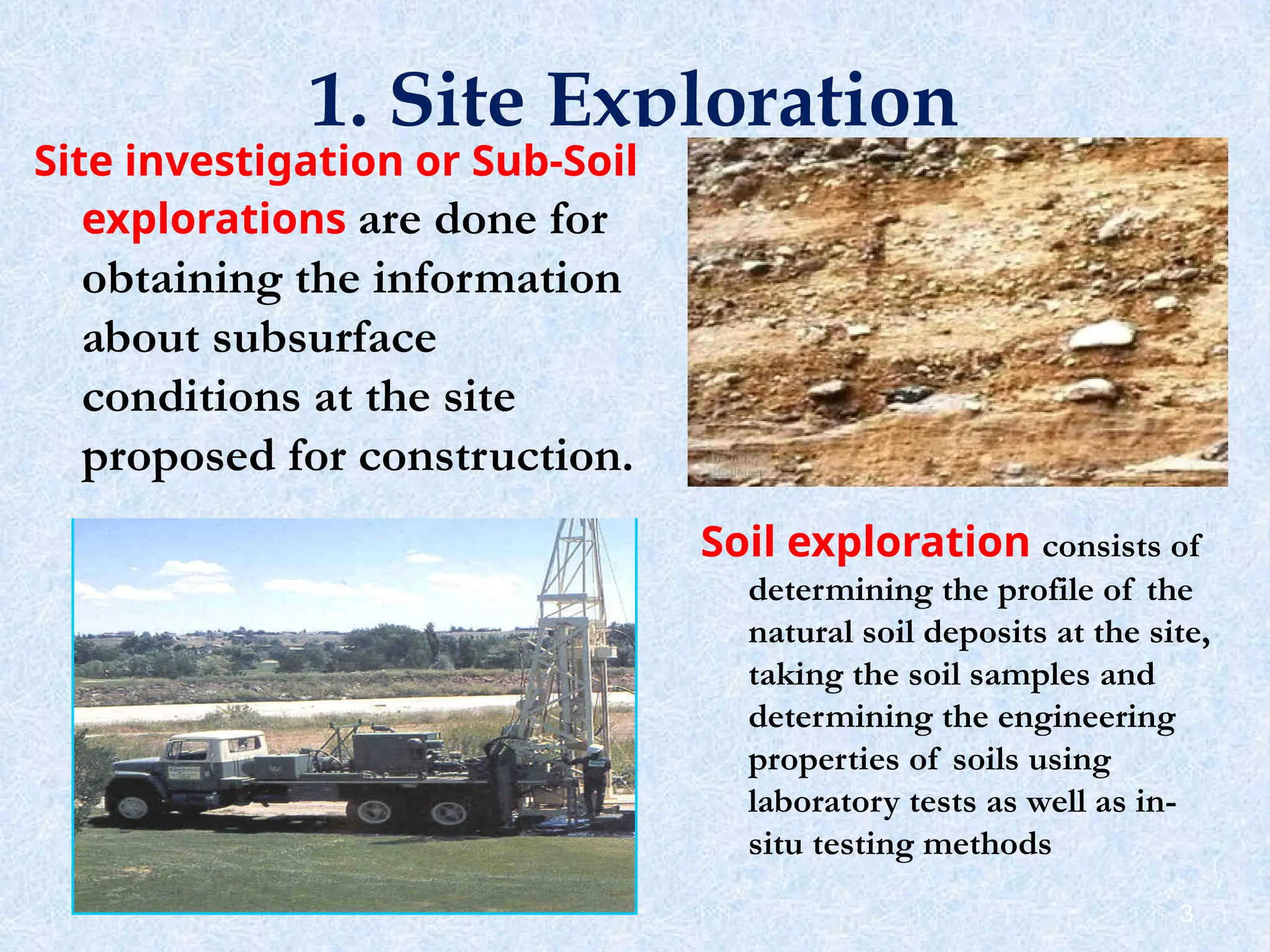 Foundation Eng'g-1, [Lecture Note] on Site Exploration [Chapter One].pptx
