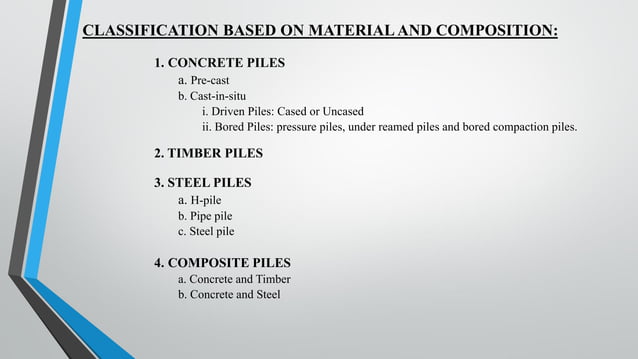 Types of pile according to their composition | PDF