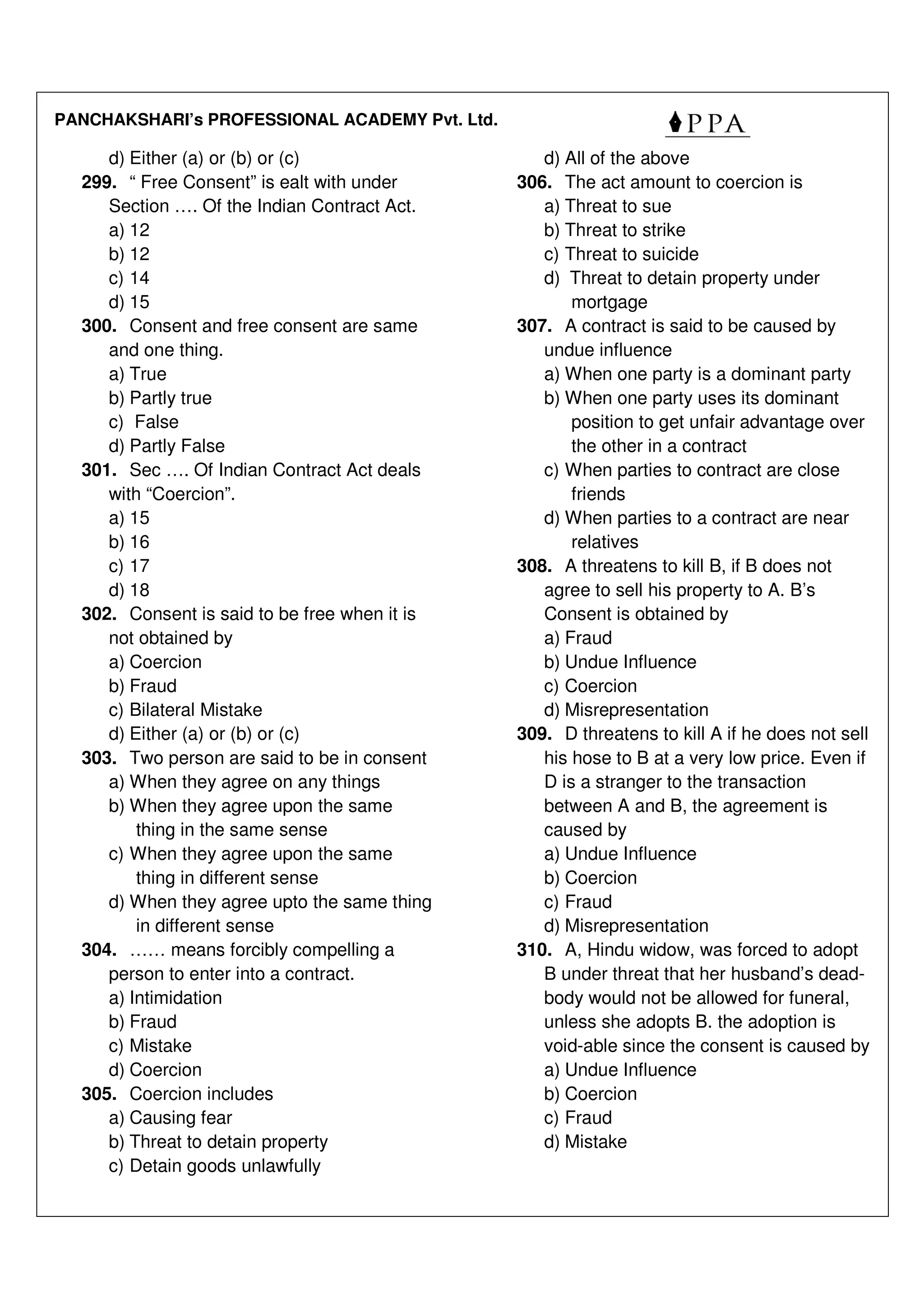 Foundation level law_extra_multiple_choice_questions_practice_sheet | PDF