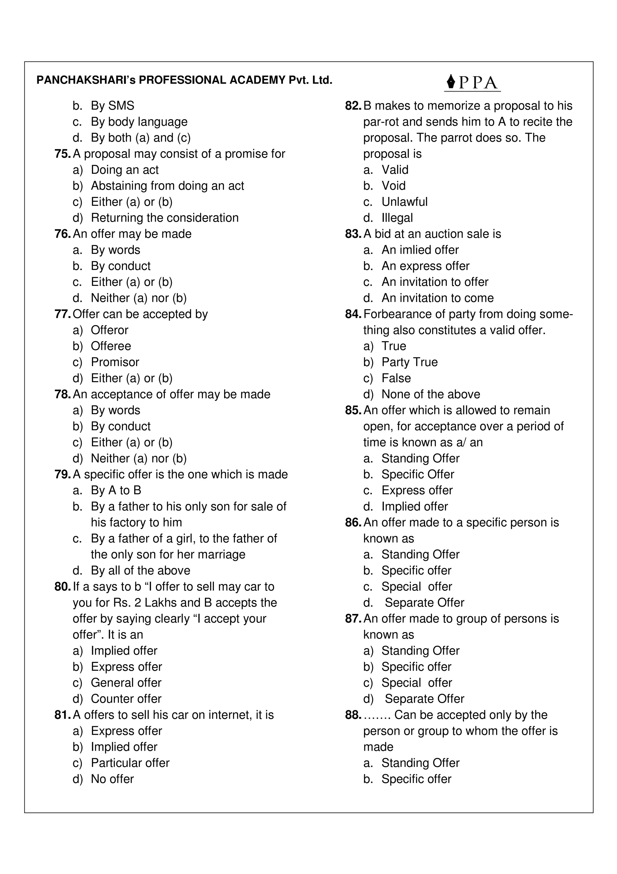 Foundation level law_extra_multiple_choice_questions_practice_sheet | PDF