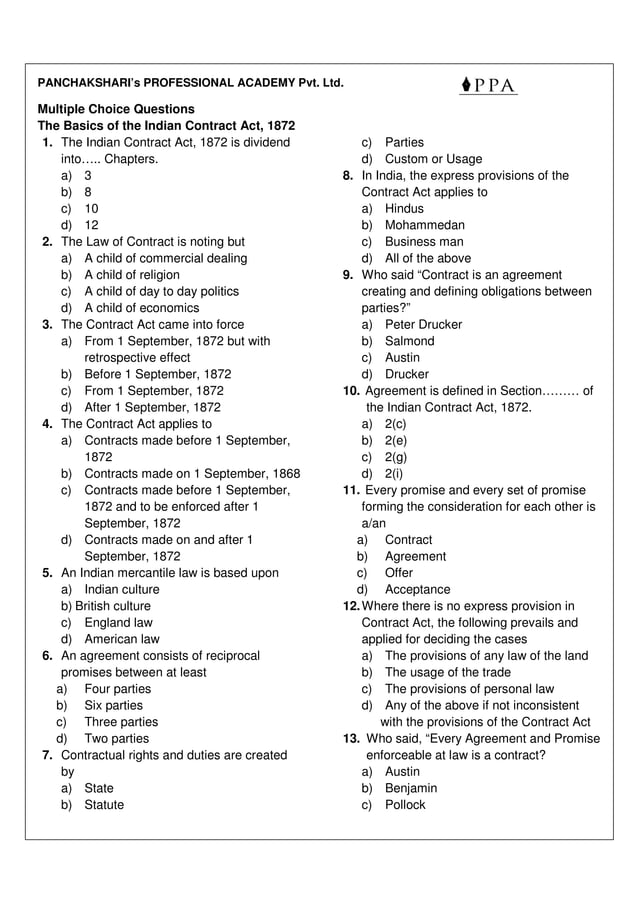 Foundation level law_extra_multiple_choice_questions_practice_sheet | PDF