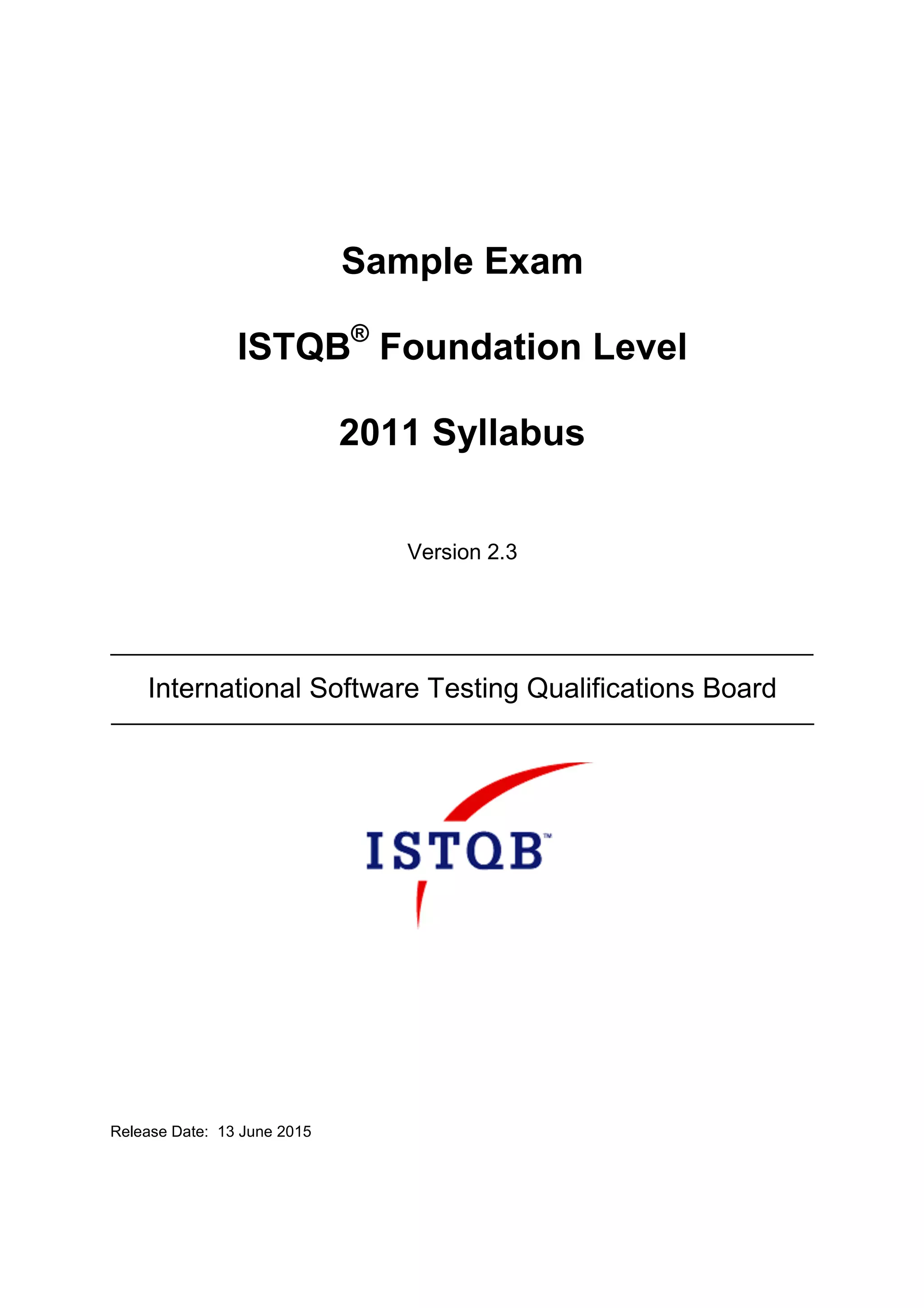 Foundation level sample_exam_v2.3_answers_and_justification | PDF