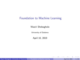 Foundation of Machine Learning | PDF