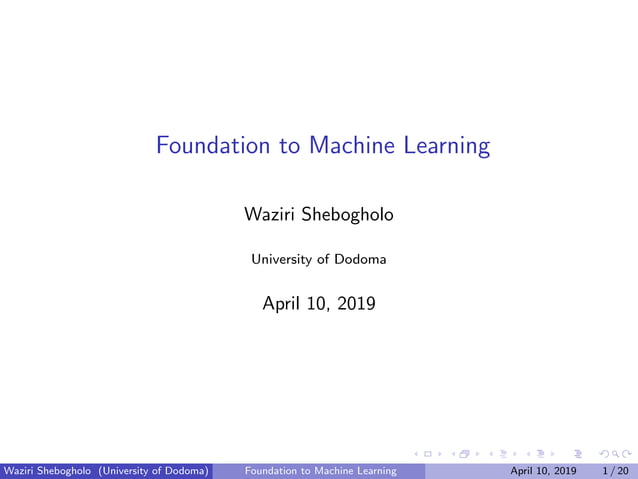 Foundation of Machine Learning | PDF