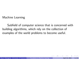 Foundation of Machine Learning | PDF