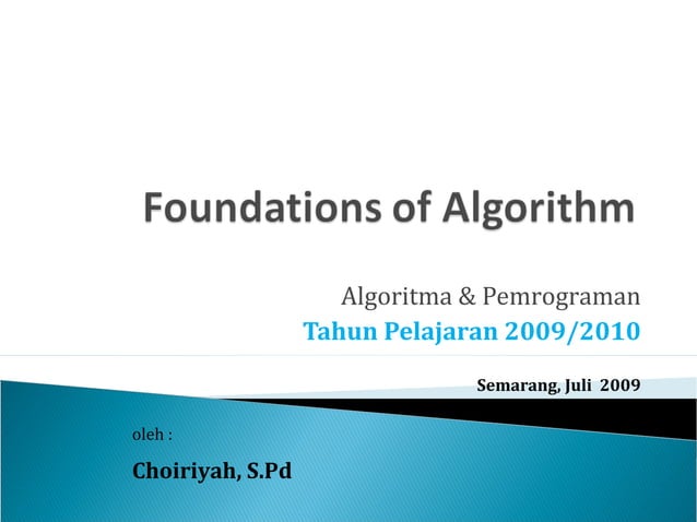 Foundation of algorithm | PPT