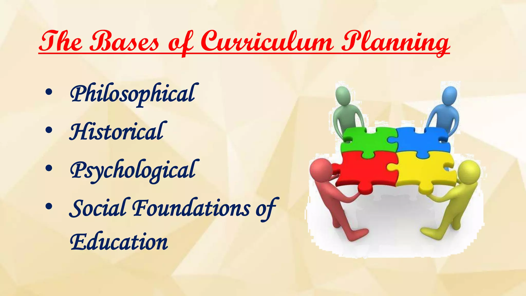 Ed 713: Foundation of curriculum planning | PPT