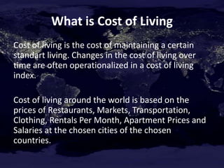 Cost of living around the world | PPTX
