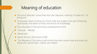 Concept of education & Meaning | PPTX