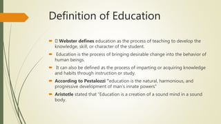 Concept of education & Meaning | PPTX