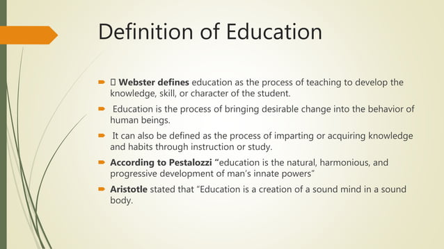 Concept of education & Meaning | PPTX