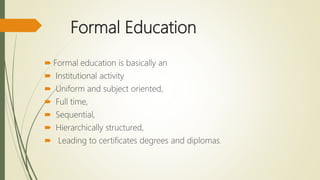 Concept of education & Meaning | PPTX